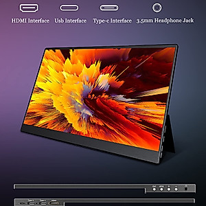 HONGFEISHANGMAO Monitor 4K Portable Monitor 15.6'' HDR FHD IPS Touchable Computer Display with USB-C HDMI Gaming Monitor for Xbox PS4 Switch Laptop PC Phone, 3840x2160 Gaming Monitor