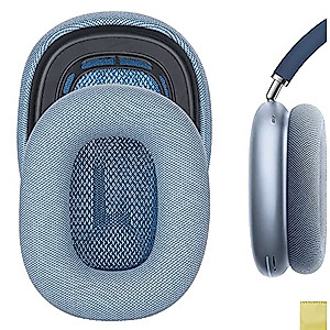 Geekria QuickFit Replacement Ear Pads for Airpods MAX Headphones Ear Cushions, Headset Earpads, Ear Cups Cover Repair Parts (Blue)