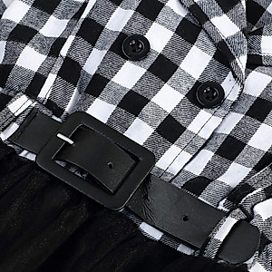 Goodplayer Little Kids Baby Girl Dresses Red Plaid Tutu Skirt Party Princess Formal Outfit Clothes (4-5 Years, White #a)