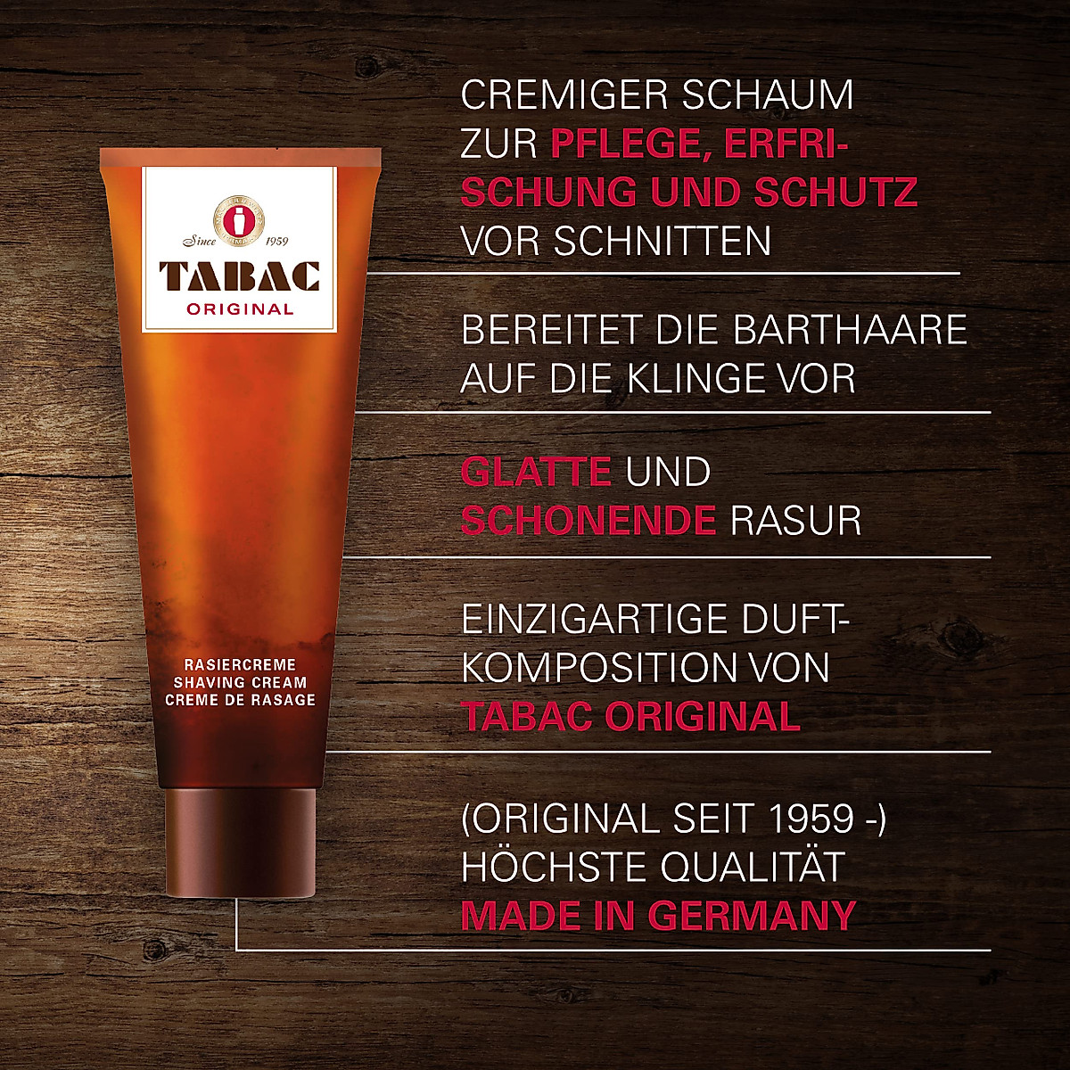 Tabac Original Shaving Cream for Men, 3.4 oz, Citrus and Lavender Scent