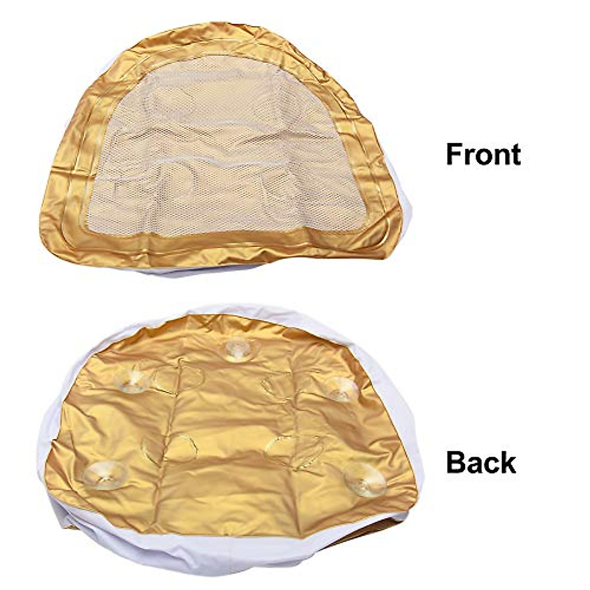 Hot Tub Booster Cushion w/Suction Cups, Inflatable Spa Cushion PVC Bathtub Pillow, Soft Seat Back Support Tub Booster Pad for Adults Kids at Home Spa & Rest (Gold)