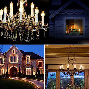 12 Pack Clear Torpedo Tip Replacement Bulbs, Replacement Light Bulbs for Electric Candle Lamps, Window Candles, Chandeliers- Clear Incandescent E12 Candelabra Base Light Bulbs- 120V 7 Watts Bulbs