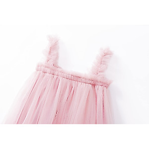 LZH Baby Girls Layered Dress Tulle First Birthday Dresses for Girls Toddler Princess Sleeveless Tutu Dress Pink
