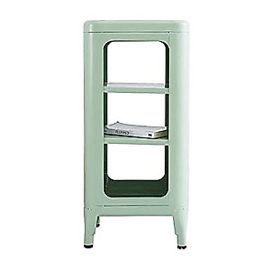 Storage Newspaper Baskets Magazine Rack Bedroom Bedside Table Living Room Bay Window Bedside Cabinet Wrought Iron Rack (Color : Green, Size : 292965cm)