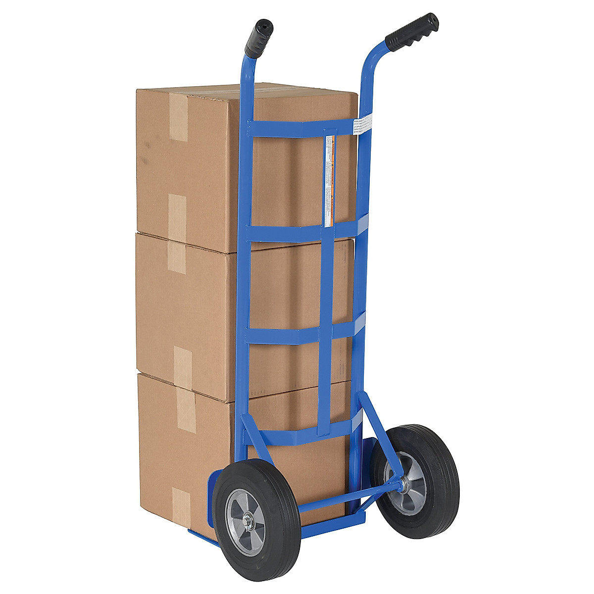 Vestil DHHT-500S-HR Steel Hand Truck with Dual Handle,Hard Rubber Wheels, 500 lbs Load Capacity, 44-1/2" Height, 21" Width X 17-1/2" Depth