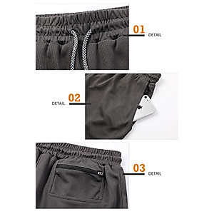 Surenow Mens Running Shorts，Workout Running Shorts for Men，2-in-1 Stealth Shorts， 7-Inch Gym Yoga Outdoor Sports Shorts Grey