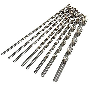8 Pcs 200mm Extra Long Twist Drill Bits for Steel Straight Shank Tool Sets Wood Plastic and Aluminum, Plastic, Jewelry 2mm - 7mm