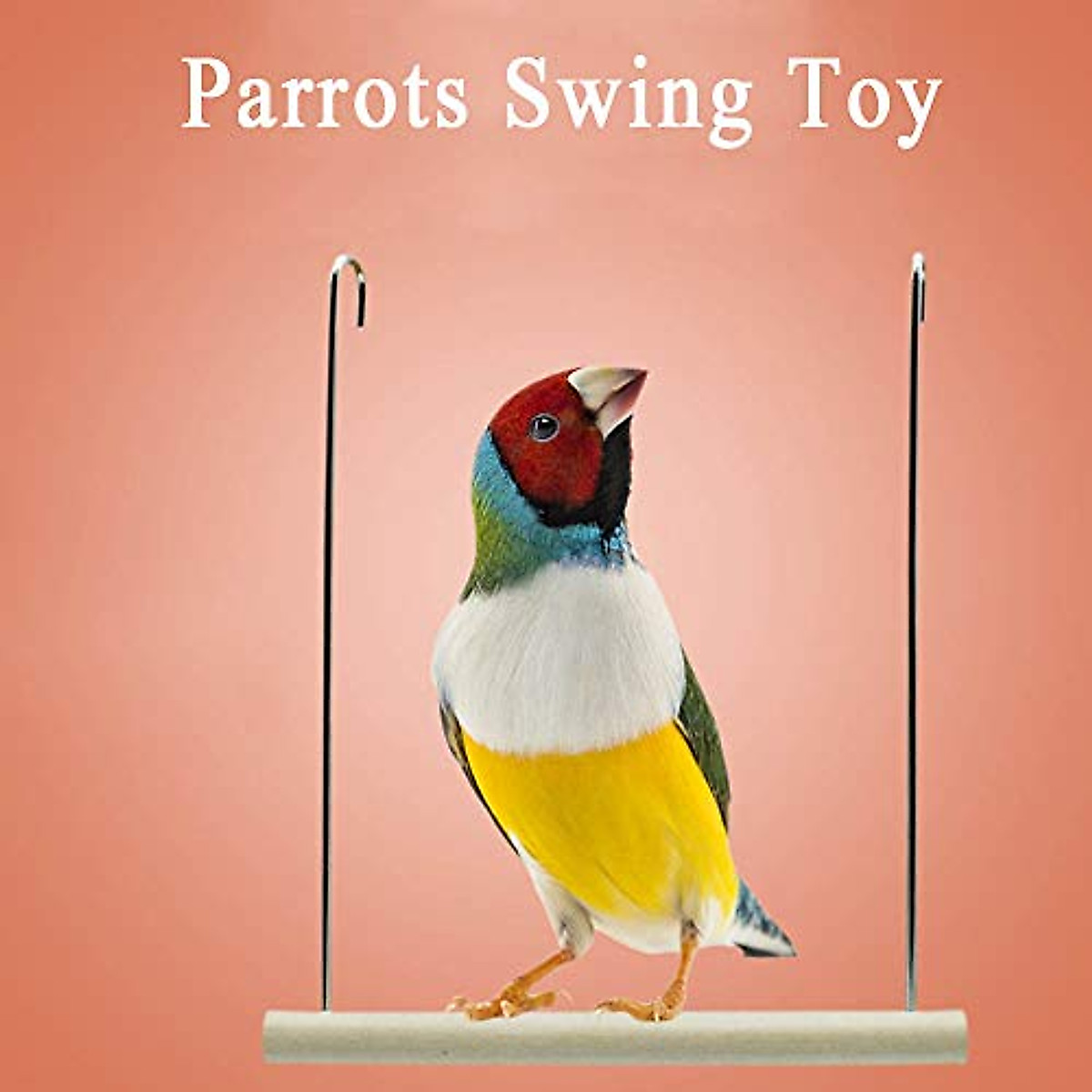 YITAQI Parrots Swing Toy,Natural Wooden for Parakeets Cockatiels Conures Macaws Finches Bird Cage Hammock Birds Perch Bird Stand(A)