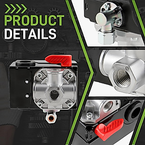 Carbbia Z-D26612 Pressure Switch Z- for Porter Cable 150/120 PSI D26612 4 Port 120 Volt