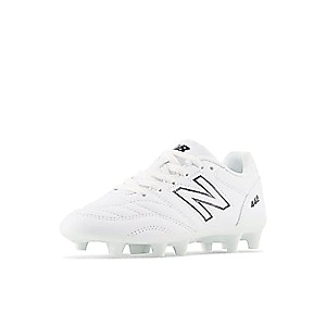 New Balance Boy's 442 V2 Academy FG Junior Soccer Shoe, White/Black, 2.5 Little Kid