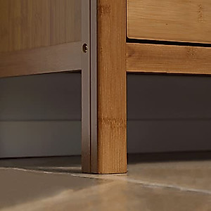 HOMCOM Tall Dresser for Bedroom, 7 Drawer Dresser, Chest of Drawers with Bamboo Frame, Brown