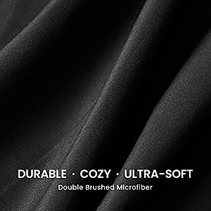 SLEEP ZONE Super Soft Cooling Full Size Bed Sheets Set 4 Piece - Easy Care Fitted Flat Sheet & Pillowcase Sets - Wrinkle Free, Fade Resistant, Deep Pocket 16" (Black, Full)