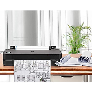HP DesignJet T250 Large Format Compact Wireless Plotter Printer - 24", with Modern Office Design (5HB06A) (Renewed)