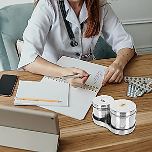 Stainless Steel Ointment Jar Container: Medical Cotton Balls Jar 3Pcs Sponge Cotton Dressing Container Gauze Cotton Swabs Storage Canister Apothecary Jars with Lid