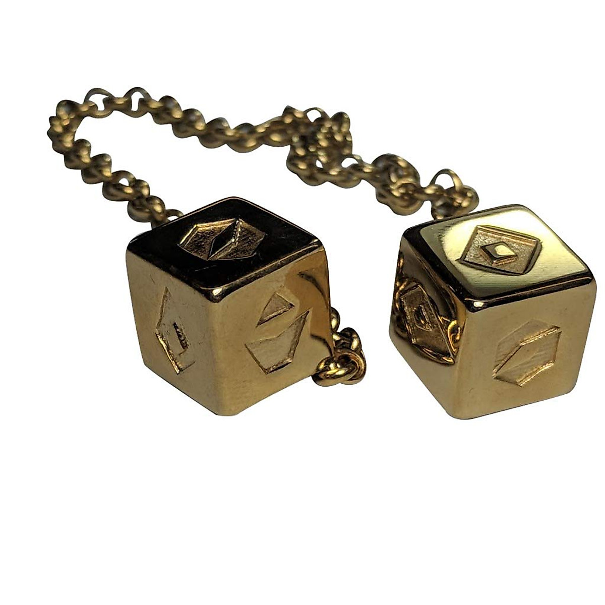 Custom 3d Stuff Smuggler's Dice Accurate Stainless Steel Gold Plated Deluxe Solo Dice - Shiny with Gift Box