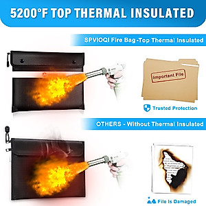 Fireproof Document Bag with 4200°F Heat Insulated, 11”X 7.7” Waterproof Fireproof Bag with Zipper, Reflective Strip for Fast Find, Fireproof Money Bag for Cash, Important Documents and Valuables