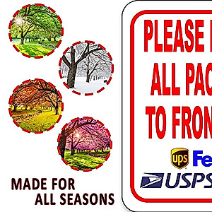Please Deliver All Packages to Front Door Delivery Sign for Delivery Driver - Delivery Instructions for My Packages from Amazon, FedEx, USPS, UPS, Indoor Outdoor Signs for Home, Office, Work, 8.5"x10"