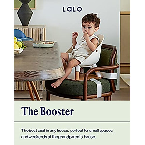Lalo The Booster Seat for Babies & Toddlers, Children's Booster Seat, Easy to Clean Five-Point Safety Harness & Durable Non-Toxic Plastic Seat & Belly Bar - Sage