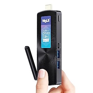 MeLE Fanless Mini PC Stick PCG02 Celeron J4125 8G LPDDR4 128G eMMC Small Desktop Computer Support 4K HDMI,2.4G/5.0G Dual Band WiFi,BT 4.2,Gigabit Ethernet and USB 3.0 for Iot Office