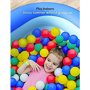 Inflatable Swimming Pool, Rectangle Above Ground Family Blow Up Pool, Swimming Pool for Kiddie Adults, Large Full-Sized Thickened Plastic Pool for Garden Backyard Outdoor (92 inx 56inx 20in)