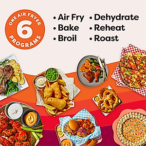 Instant Vortex Plus 6-in-1, 4QT Air Fryer Oven, From the Makers of Instant Pot with Customizable Smart Cooking Programs, Nonstick and Dishwasher-Safe Basket, App With Over 100 Recipes, Stainless Steel