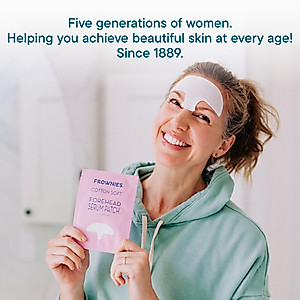 Frownies Cotton Soft Forehead Serum Patch - Serum Infused Forehead Wrinkle Patch For Fine Lines & Wrinkles - Reusable Hypoallergenic Facial Patch - Hydrating Face Mask to Plump Skin