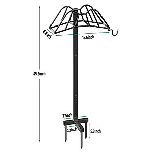 Garden Hose Holder Freestanding, Extra Thick Water Hose Stand, Heavy Duty Metal Garden Hose Storage,Garden Hose Reel, Water Hose Holders for Outside, Detachable Outdoor Hose Holder
