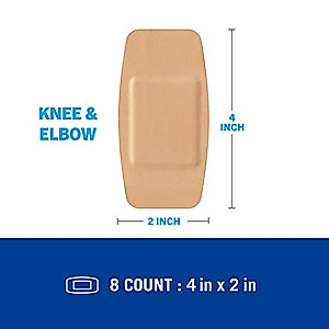 Nexcare Waterproof Cushioned Bandages, Knee & Elbow, 2 x 4 in, 8 Count