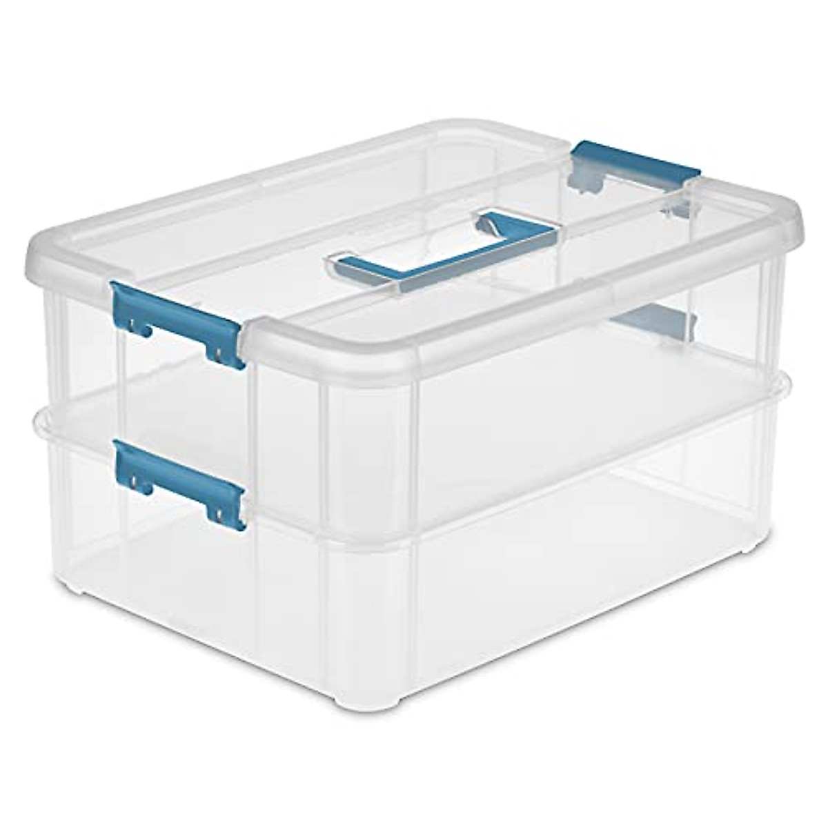 Sterilite 14228604 Stack & Carry 2 Layer Handle Box, 1 - Pack