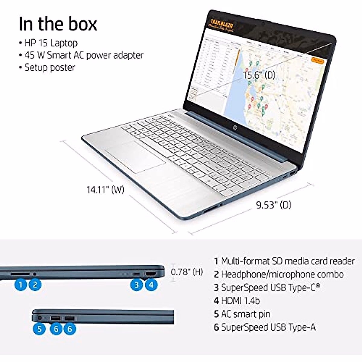 HP Newest Pavilion 15 Thin & Portable Laptop, 15.6" FHD (1920 x 1080) IPS Display, AMD Ryzen 5 5500U (>i7-1065G7), 9 hr Battery Life, Webcam, Fast Charge, Type-C, Win 11 (16GB RAM | 512GB PCIe SSD)