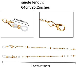 NA 2 Pcs Mask Holder Chain Lanyard Necklace Eyeglass Glasses Chains Strap Stylish Leash Handy Face Retainer Hanger Keeper Face Holder Accessory Necklace Jewelry for Women, Men, Teen, Kids Elderly