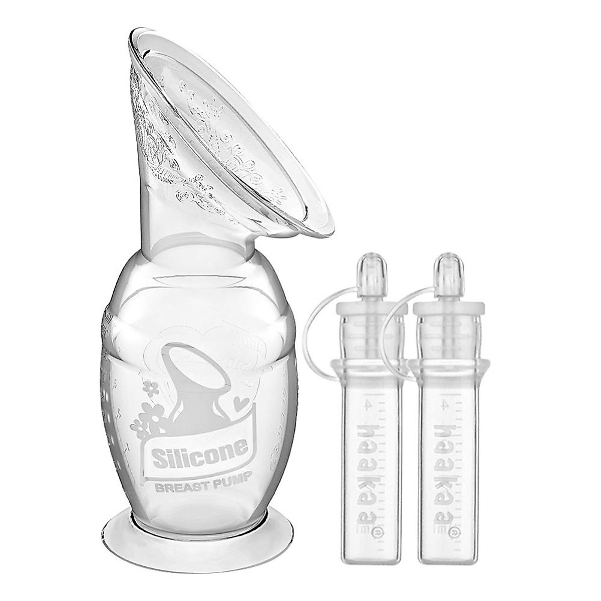 haakaa Manual Breast Pump 100ml/4oz (Base) & Colostrum Collectors 2pcs Combo - Breast Milk Saver for Nursing Mom, Collecting & Store Colostrum for Baby, Cherish Mother’s Liquid Gold