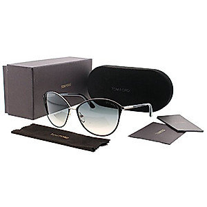 Tom Ford FT0320 Sunglasses - Shiny Rose Gold Frame, Gradient Smoke Lenses, 59 mm Lens FT03205928B