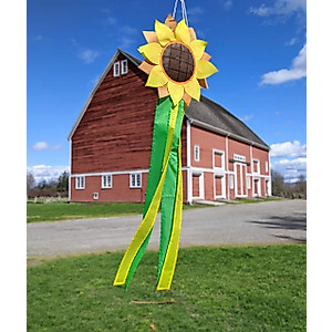 Madrona Brands Sunflower Windsock | Durable Outdoor Hanging Decoration | Yard, Garden, Patio, Home and More | 42-Inch