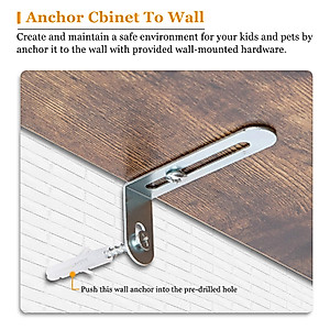 VINGLI 2 Drawer Veritical File Cabinet with Open Shelves and Wheels, Wooden Filing Cabinet with Lock, Industrial Bookshelf, File Cabinet for Home Office, Letter/Legal Size, Rustic Brown