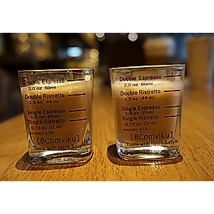 Espresso Shot Glasses Measuring cup Liquid Heavy Glass Wine Glass Shot Glass 26-Incremental Measurement 2 OZ 2 Features 60ML (Sturdy-2 pack)