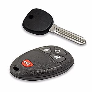 Keyless2Go Replacement for Keyless Entry Car Key Vehicles That Use 4 Button 15913421 OUC60270, Self-Programming - with New Uncut Transponder Ignition Car Key Circle Plus B111