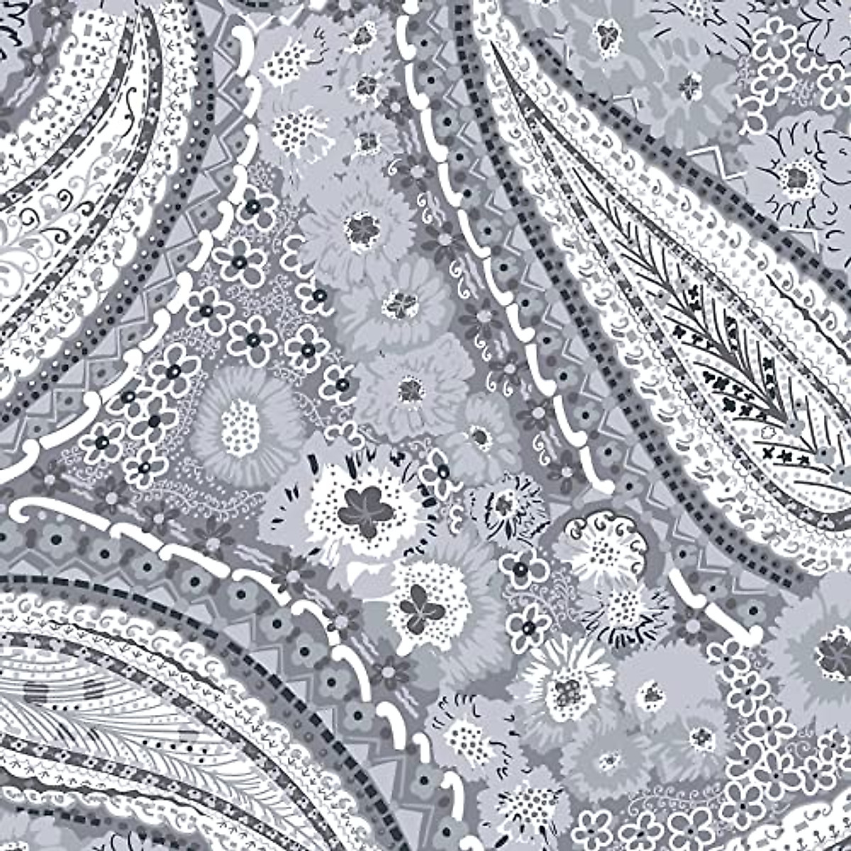 Vera Bradley Women's French Terry Quarter-zip Sweatshirt With Pockets (Extended Size Range), Citrus Paisley Gray, Large