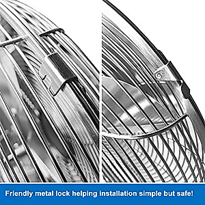 TinaMros 16'' Metal Pedestal Fan quiet, Standing Fan, High Velocity 3-Speed and Adjustable Height for Bedroom, Living Room, shop, Home, Office & College Dorm (Brushed Nickel)