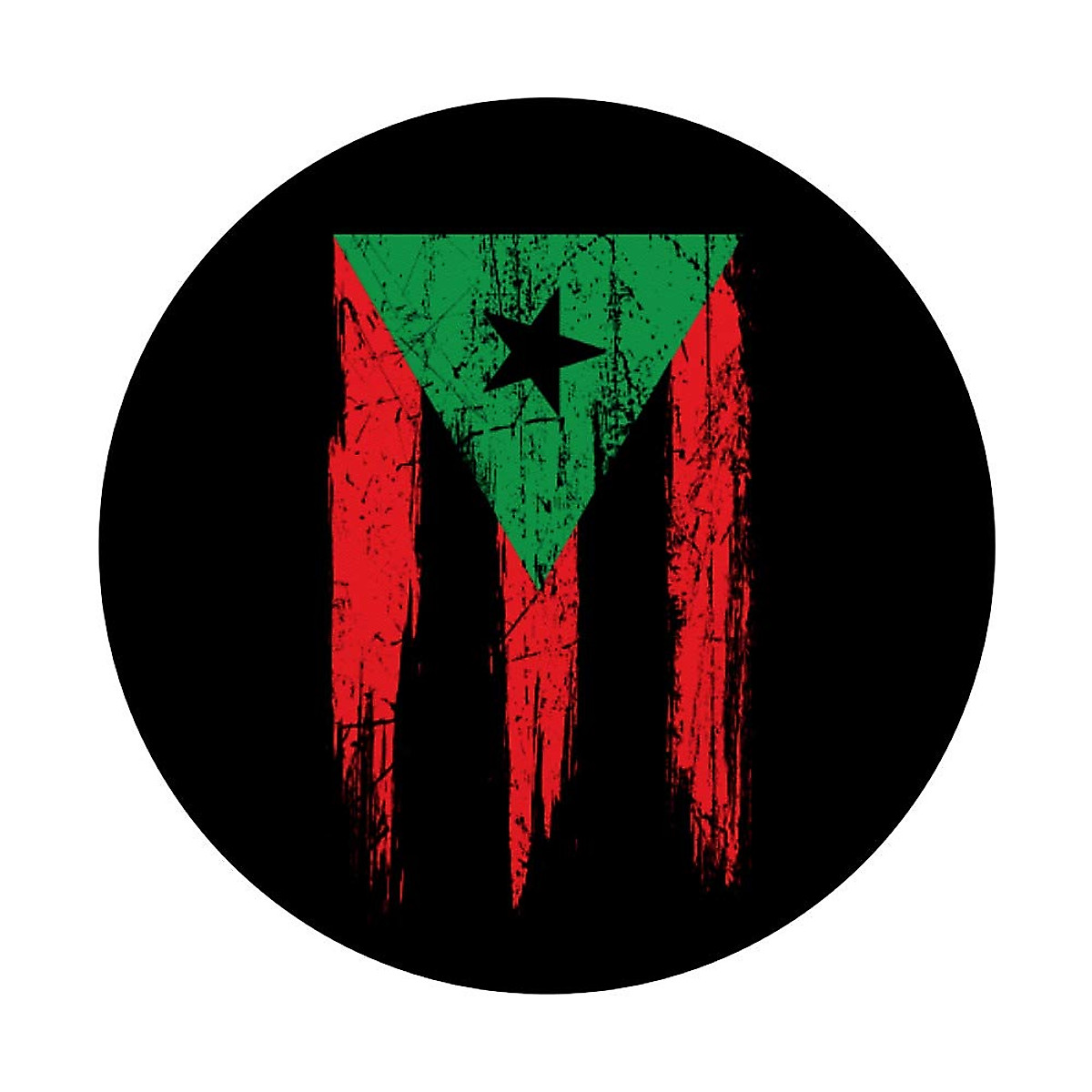 Distressed Afro Latino Flag Afro Boricua Puerto Rico African PopSockets Grip and Stand for Phones and Tablets