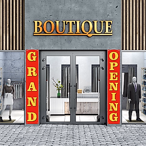 Grand Opening Decorations Outdoor Red Grand Opening Porch Sign Banner New Store Restaurant Grocery Cafes Shop Advertising Business Start Sign