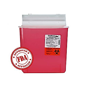 Oakridge 5 Quart - Sharps Disposal Container with Mailbox Style Lid