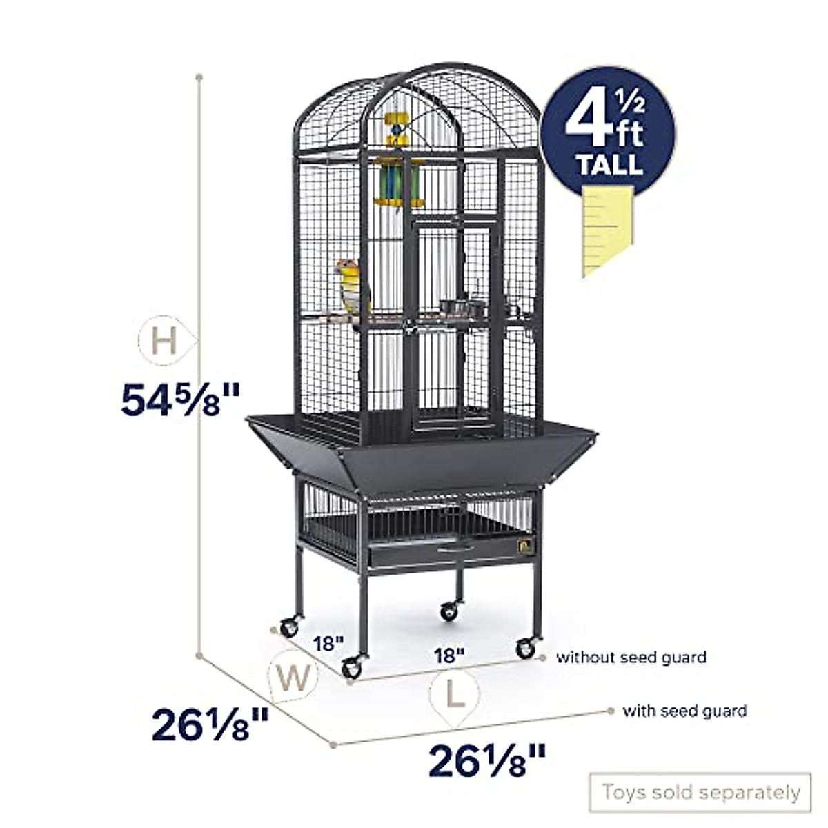 Prevue Pet Products 34511 Dometop Bird Cage, Small, Black Hammertone