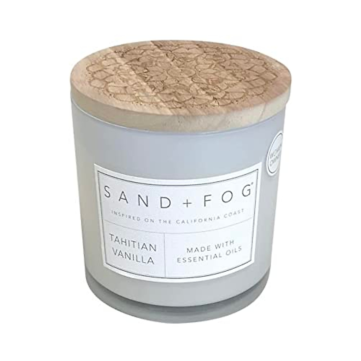 Sand + Fog Tahitian Vanilla Scented Candle, Large Triple Wick, 25 Oz (White)