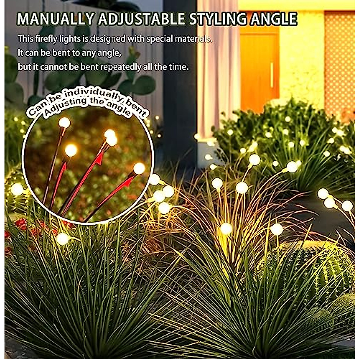 Siuholi Solar Lights-Firefly Lights, New Upgraded 4 Pieces Together Feature 32 LEDs Solar Starburst Swaying Waterproof Lights in Each Pack, Great for Lighting，Warm White（4pack） (Siuholi-1)
