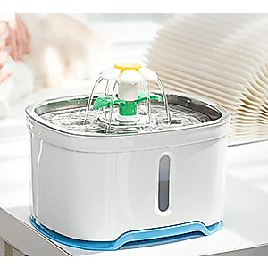 Generic Pearl Garden Rectangular Shaped Pet Fountain 2.5L Large Capacity Stainless Steel Tray (Blue) PD998