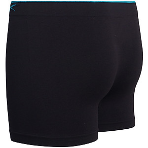 Reebok Girls' Boyshorts Underwear - 4 Pack Soft Seamless Long Leg Boy Shorts - Playground Shorts for Girls (6-16), Size 8-10, Black With Tipping Waistband