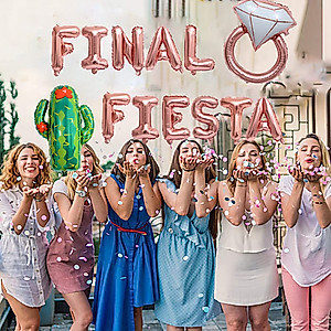 KUNGOON Final Fiesta Bachelorette Party Decorations,Mexican Fiesta Theme Bridal Shower/Baby Shower/Wedding/Birthday Party Decorations Set.(Rose Gold)