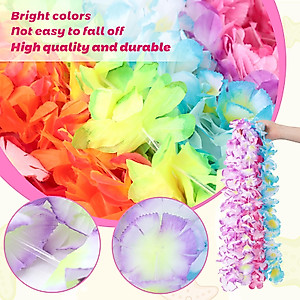 FUTUREPLUSX 12PCS Hawaiian Leis, Tropical Flower Leis Luau Party Decorations for Beach Pool Hawaiian Luaus Party Birthday Aloha