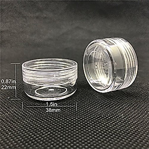 JOYWEE 10gram/10ml Round Clear Empty Container Jars with Clear Screw Lids Bulk for Lip Balms, Makeup Samples - BPA Free (40 Pack, Clear)